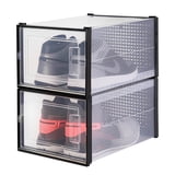OnDisplay Clik Stackable Interlocking Shoe Box System (Medium Clear ...