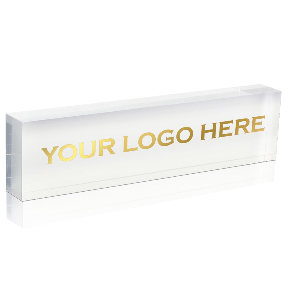 OnDisplay Custom Ultra Acrylic Desk Block - Decorative Desktop Name ...
