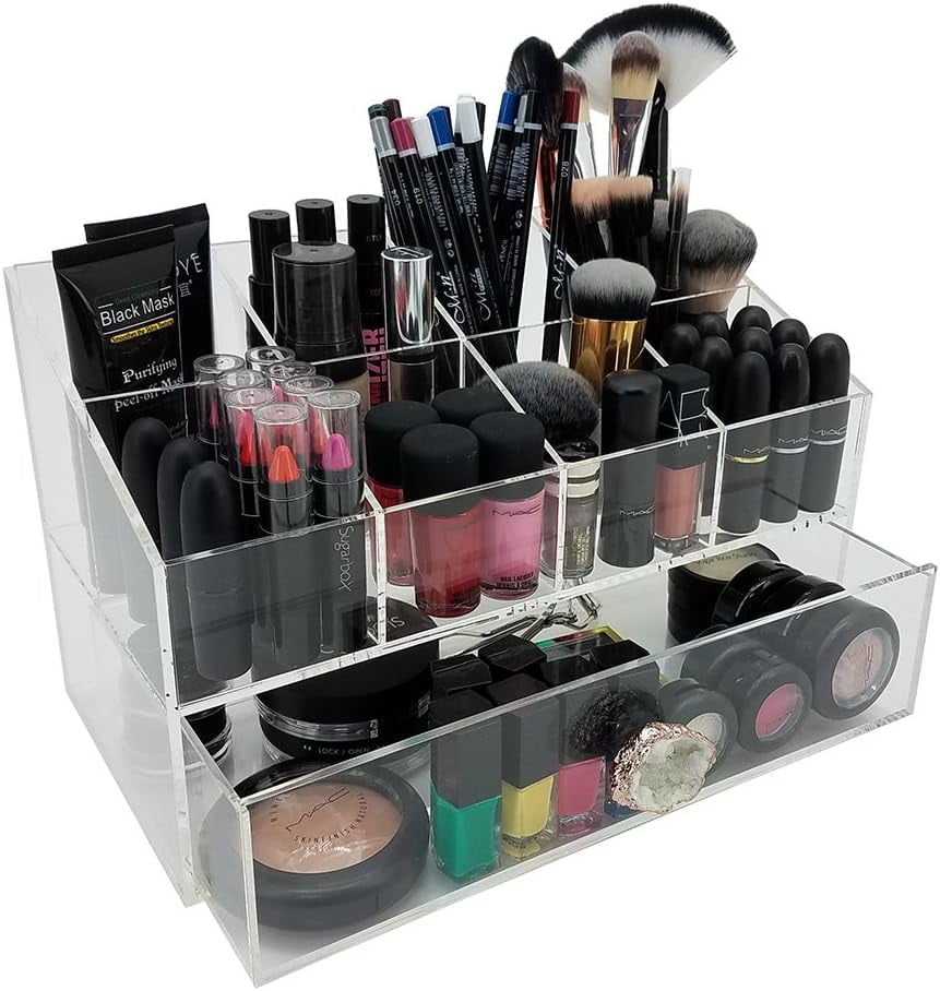 OnDisplay Gracie Deluxe Acrylic Cosmetic/Jewelry Organization Station w ...