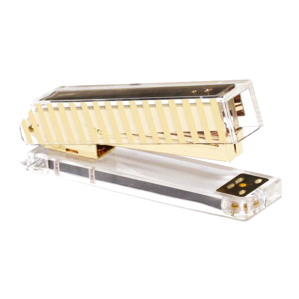 OnDisplay Luxe Acrylic Clear and Metallic Gold Stapler - Gold Stripe ...