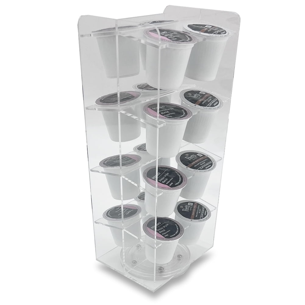 OnDisplay Luxe Acrylic Coffee Pod Carousel Holder - Holds 16 Capsules ...