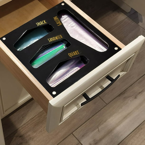 OnDisplay Luxe Acrylic Kitchen Drawer Zip Food Storage Bag Organizer ...