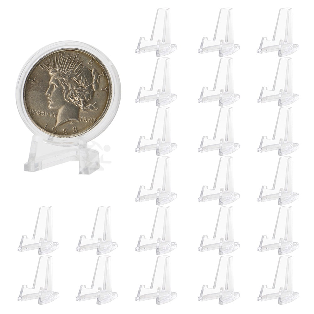 OnFireGuy 25pcs Coin Display Easels | 1.5' Small Clear Acrylic Easels ...