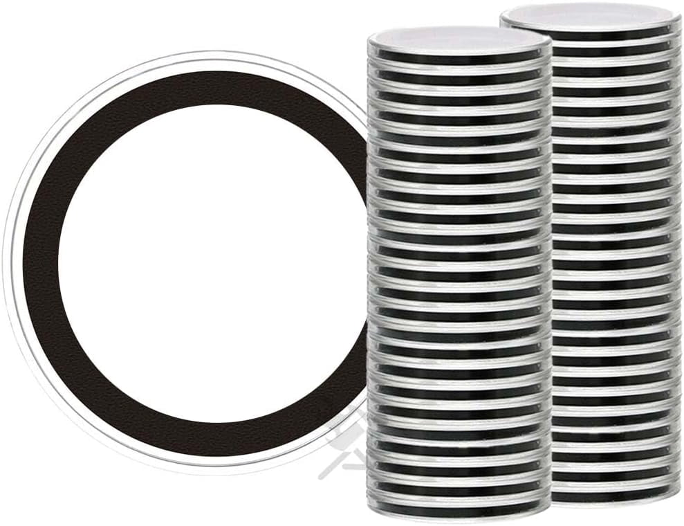 OnFireGuy 50-Pack 38mm Black Ring Coin Holders for Silver Dollars ...