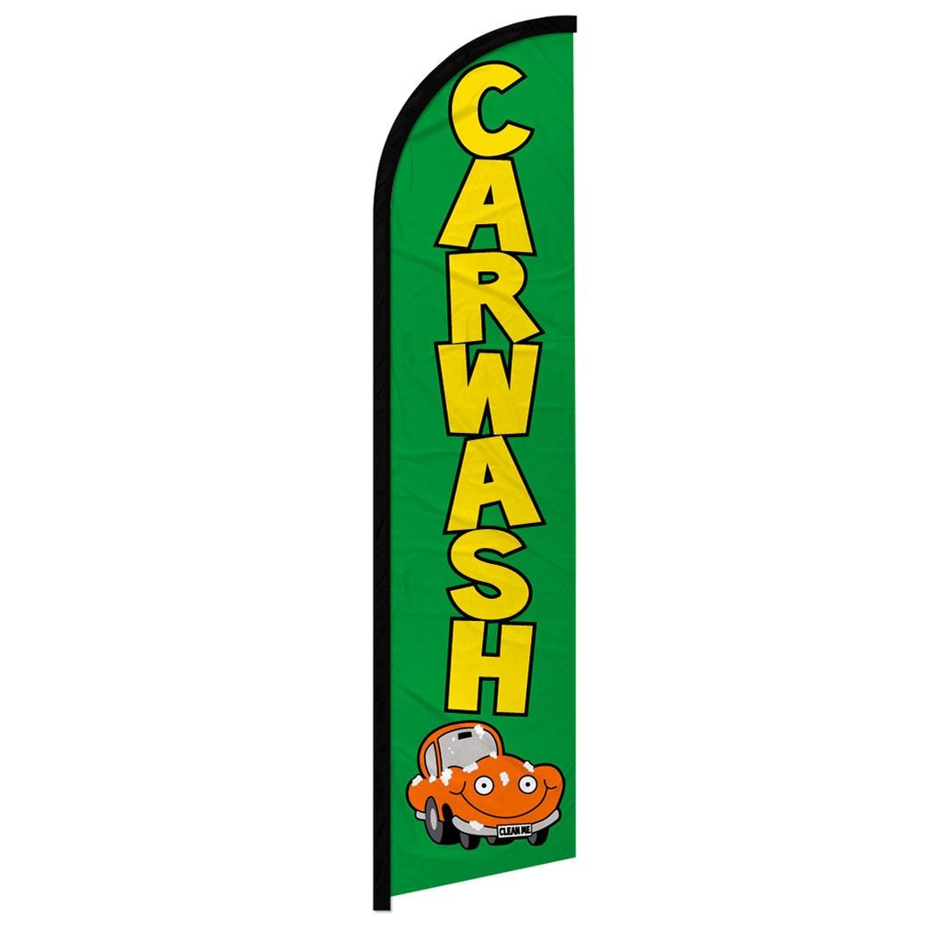 OnPoint Wares| Car Wash (Green) Windless Banner Flag | Advertising Flag ...