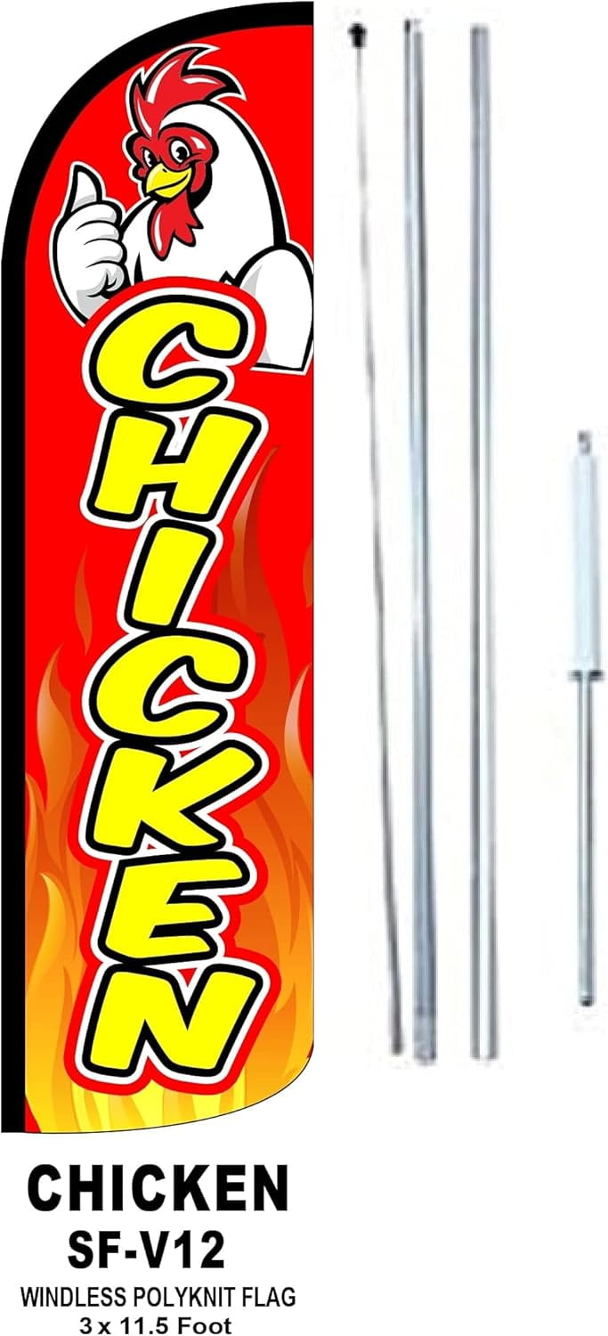 OnPoint Wares Chicken Flag With Complete Hybrid Pole set Pack of 1 | 3 ...