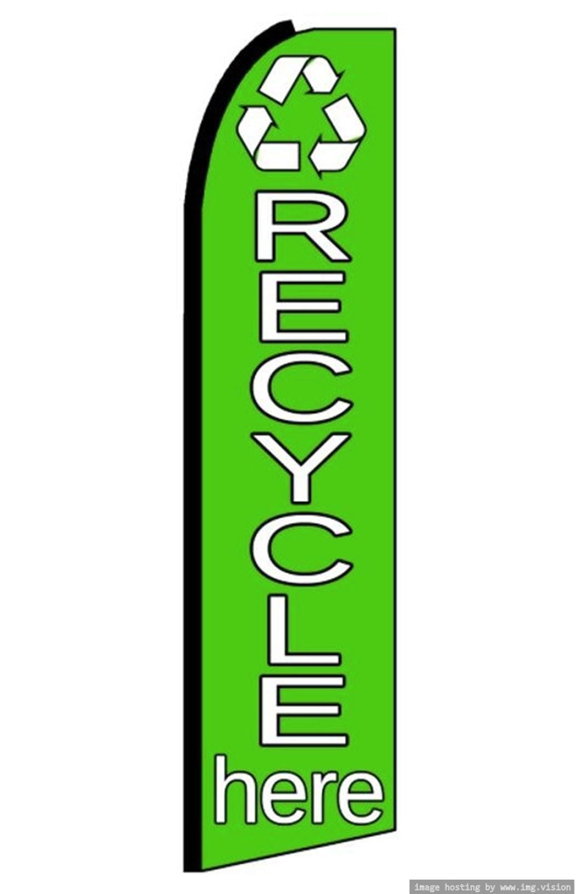 OnPoint Wares| Recycle Here Swooper flag | Advertising Flag/Business ...