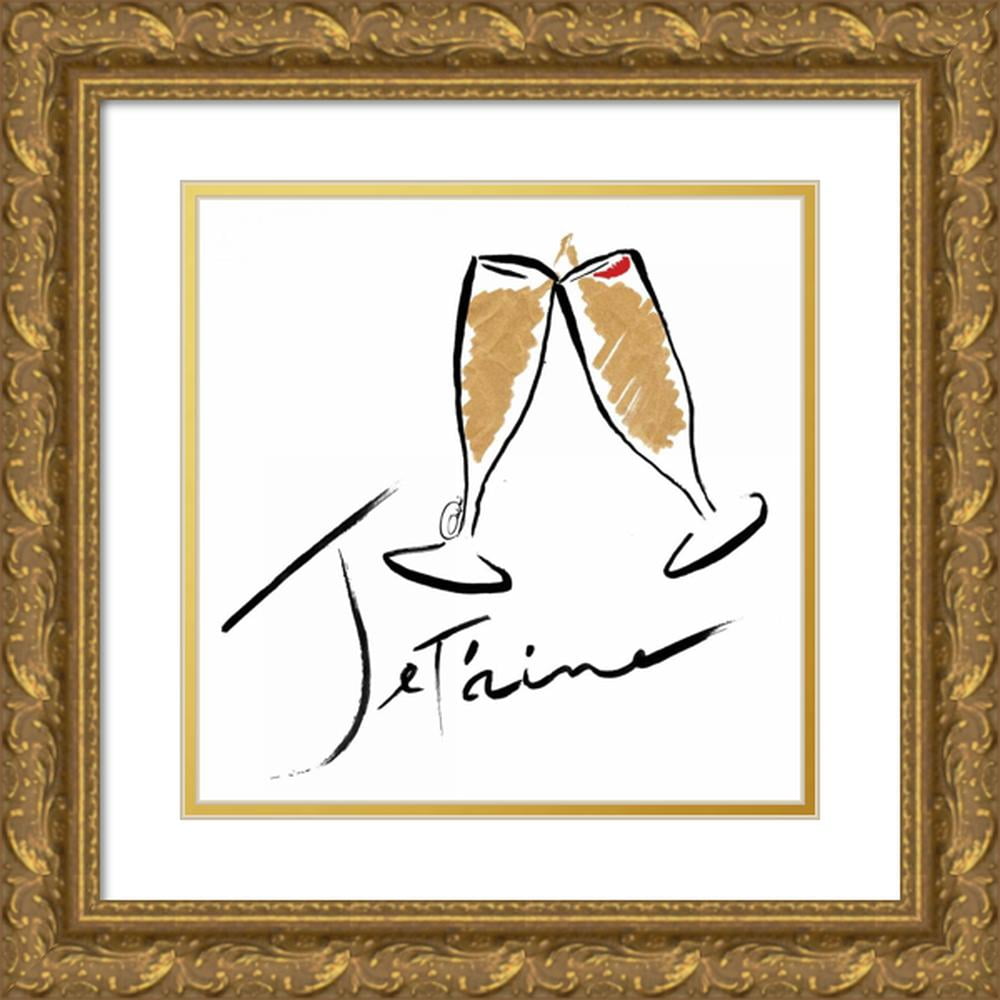 OnRei 15x15 Gold Ornate Wood Framed with Double Matting Museum Art ...