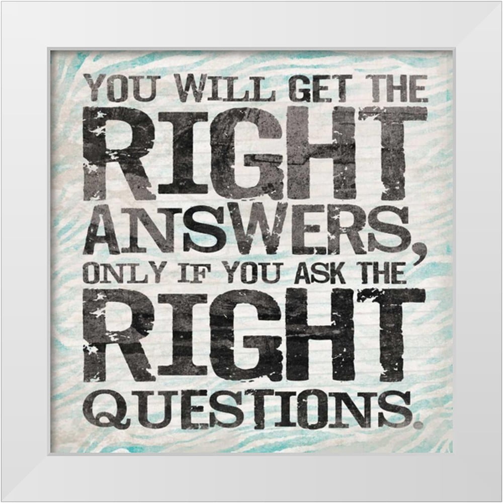 OnRei 15x15 White Modern Wood Framed Museum Art Print Titled - Answer 2 ...