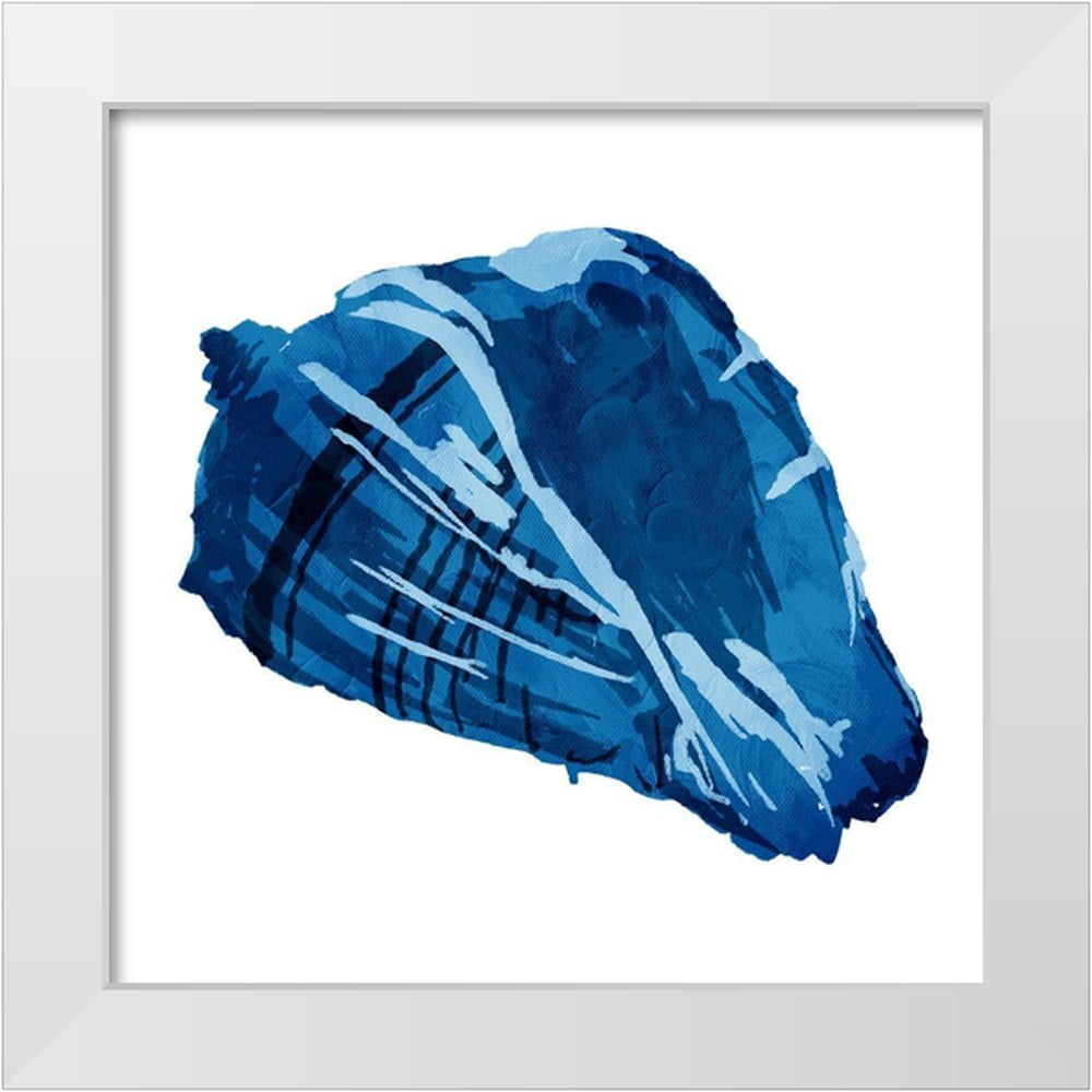 OnRei 15x15 White Modern Wood Framed Museum Art Print Titled - Blue ...