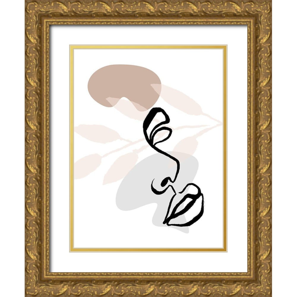 OnRei 19x24 Gold Ornate Wood Framed with Double Matting Museum Art Print Titled - Scribble Side ...