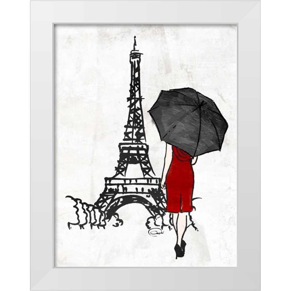 OnRei 19x24 White Modern Wood Framed Museum Art Print Titled - Inked ...
