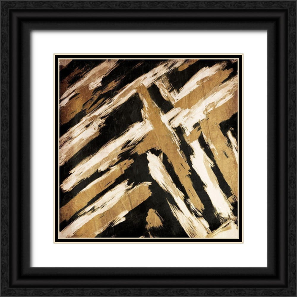 OnRei 26x26 Black Ornate Wood Framed with Double Matting Museum Art ...