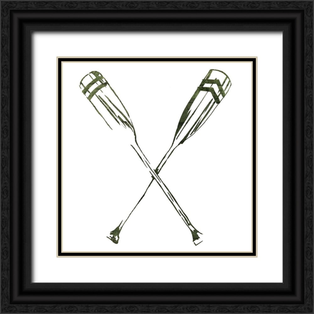 OnRei 26x26 Black Ornate Wood Framed with Double Matting Museum Art ...