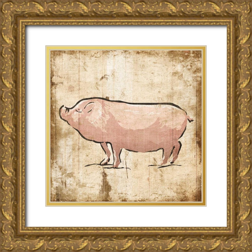 OnRei 26x26 Gold Ornate Wood Framed with Double Matting Museum Art ...