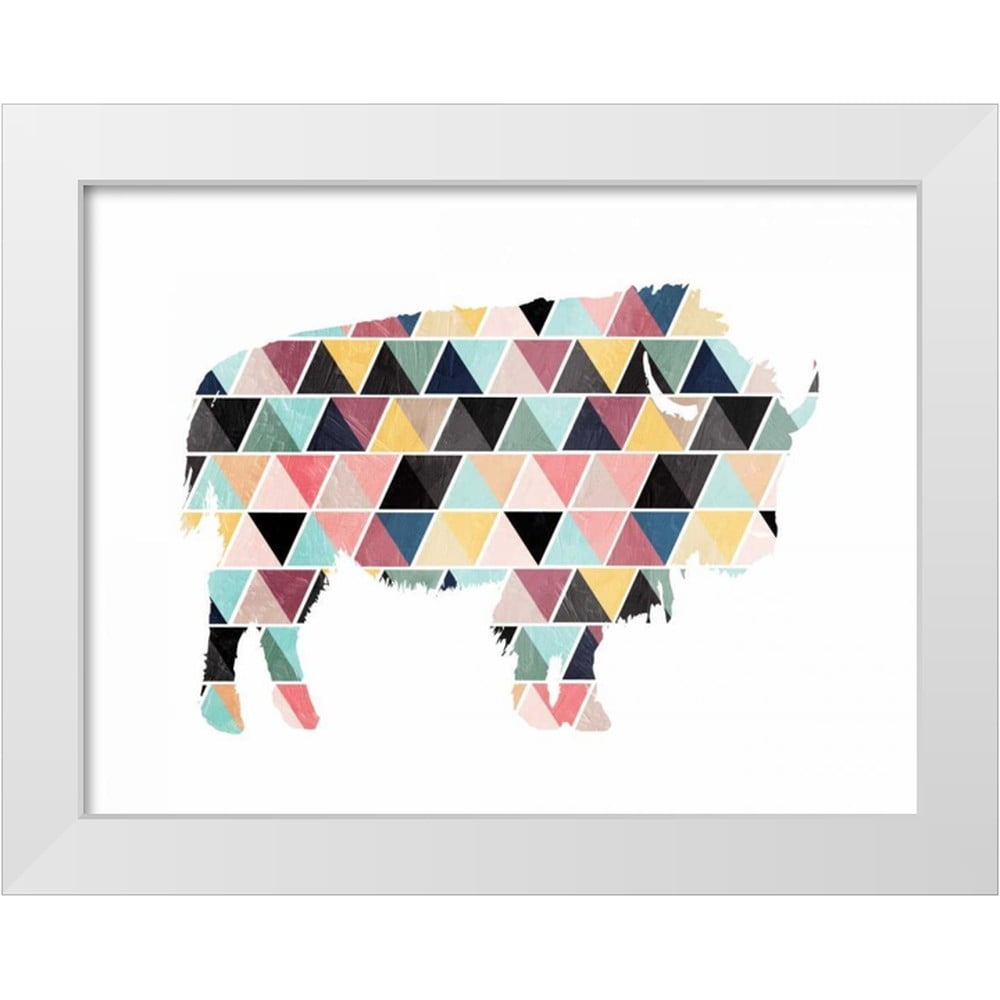 OnRei 32x25 White Modern Wood Framed Museum Art Print Titled - Spaced ...
