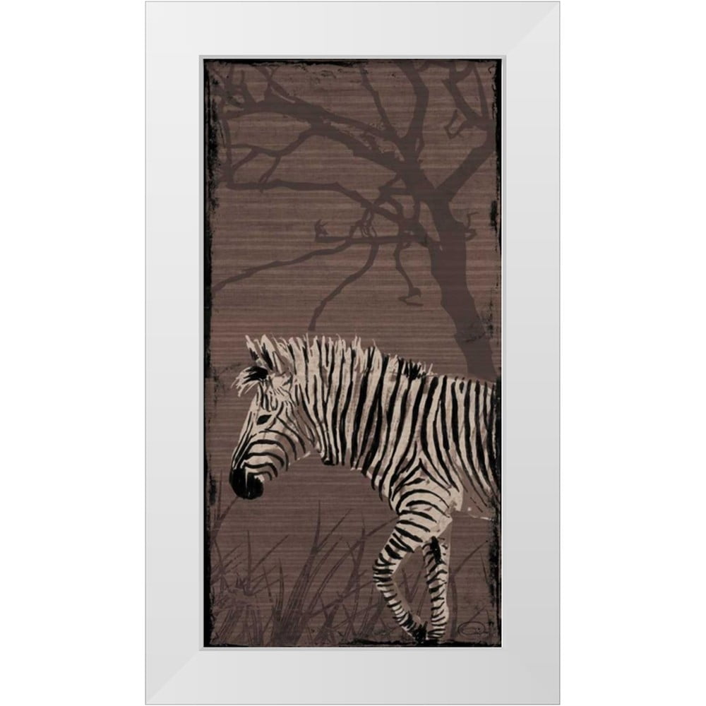 OnRei 9x14 White Modern Wood Framed Museum Art Print Titled - Zebra ...