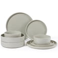 Onader 8-Piece Stoneware Dinnerware Set, Speckled Porcelain Plates and ...
