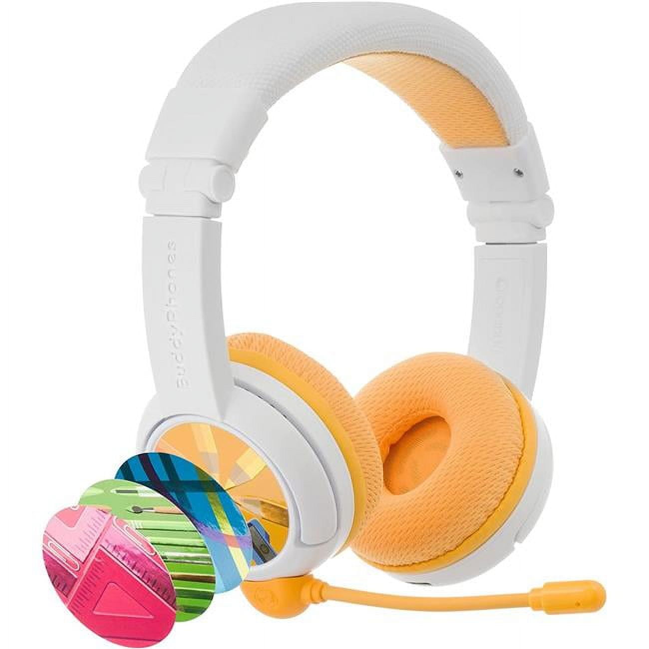Onanoff BT-BP-SCHOOLP-YELLOW BuddyPhones Wireless School+ Yellow - beam mic and extra audio ...