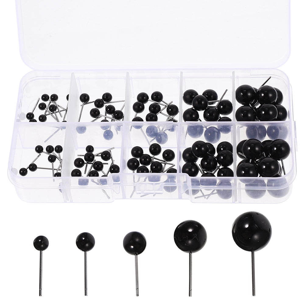 Onaparter 100 Pcs Black Doll Eyes Plastic Animals Stuffed Toys Saftey ...