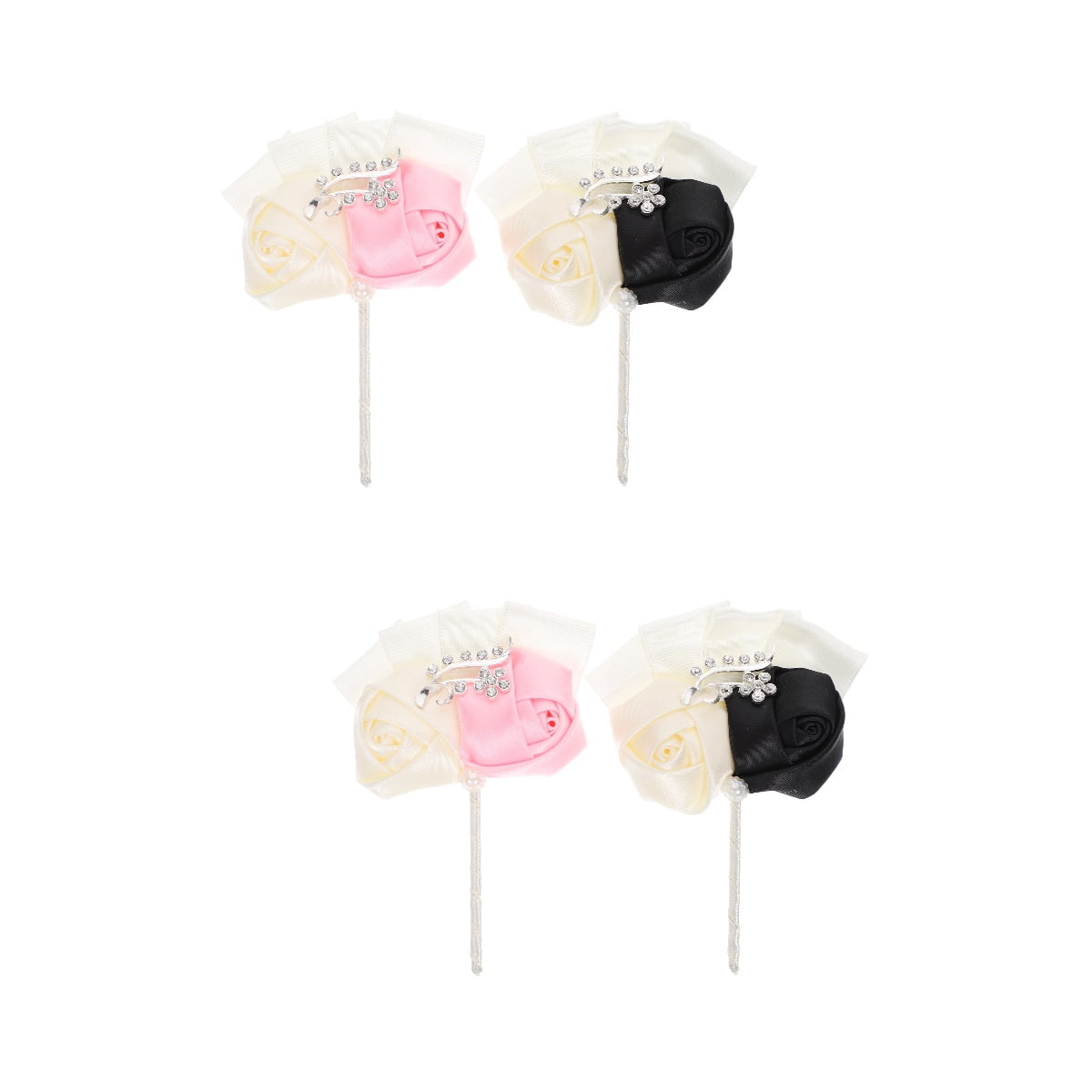 Onaparter 4 Pcs Wedding Corsage Boutonniere for Men Bride Flower ...