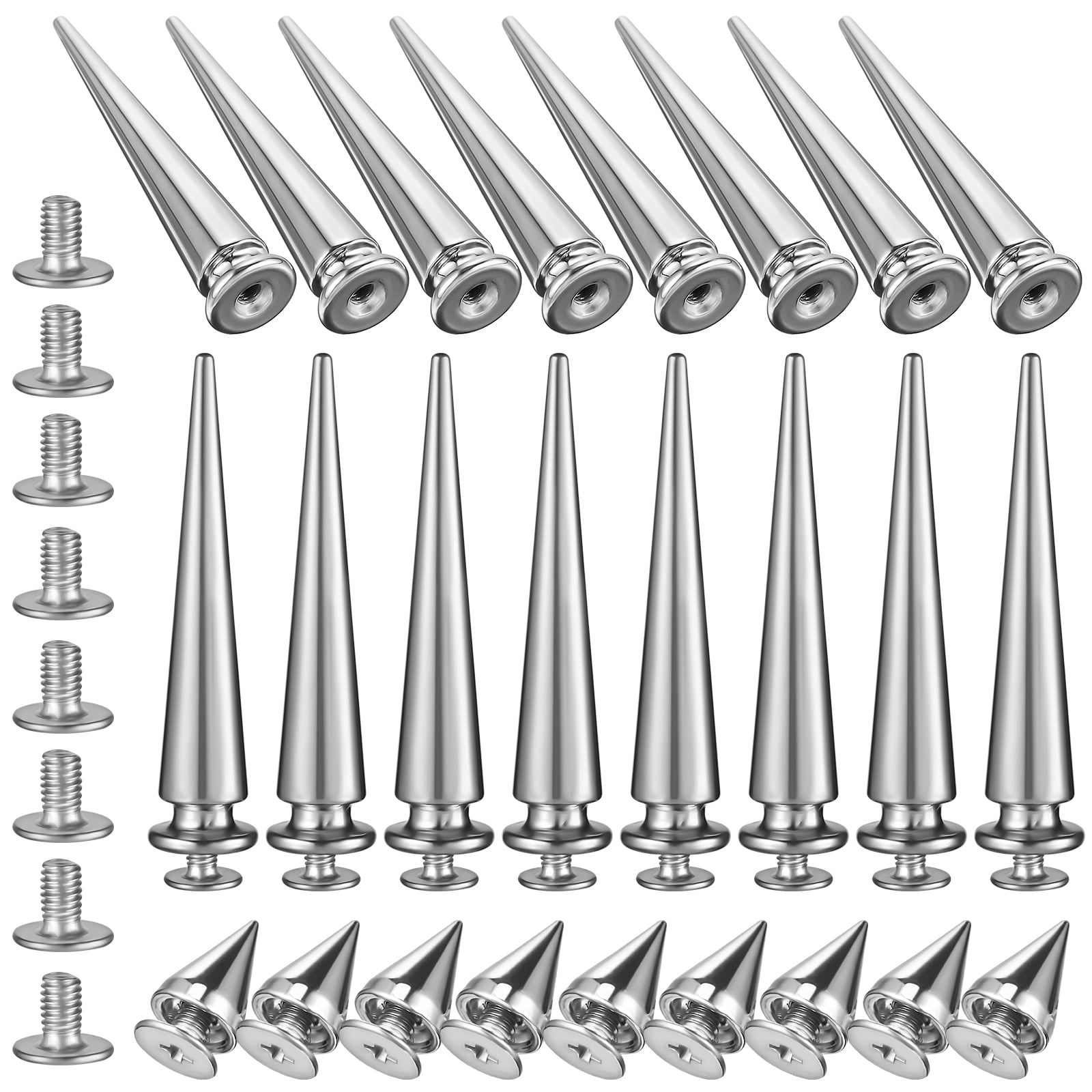 Onaparter 40 Pcs Dreses Spike Studs for Clothing Punk Clothes Spikes Leather Rivets Charms Cone ...