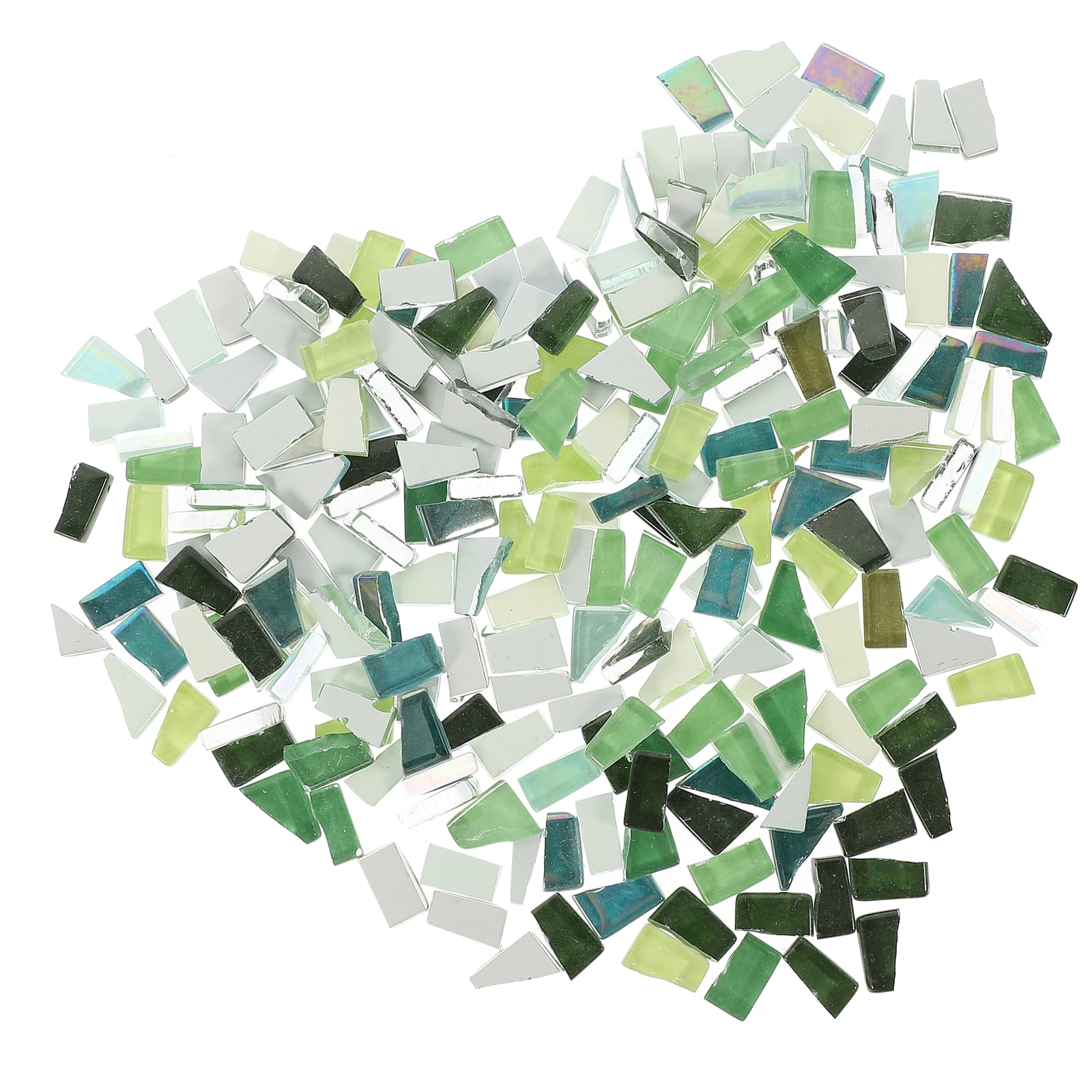Onaparter Handmade Mosaic Fragments Green DIY Irregular Shaped 250g ...