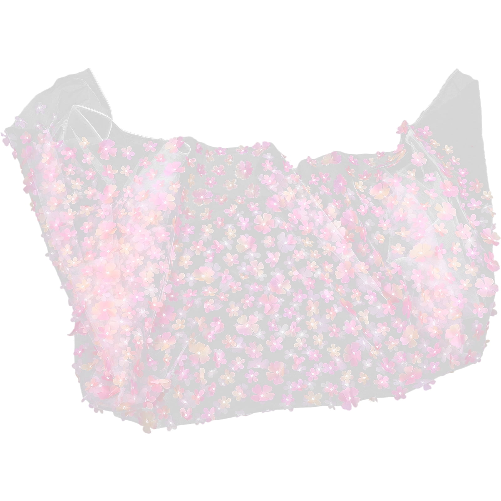Onaparter Three-dimensional Flower Embroidery Net Decor Making Fabric ...