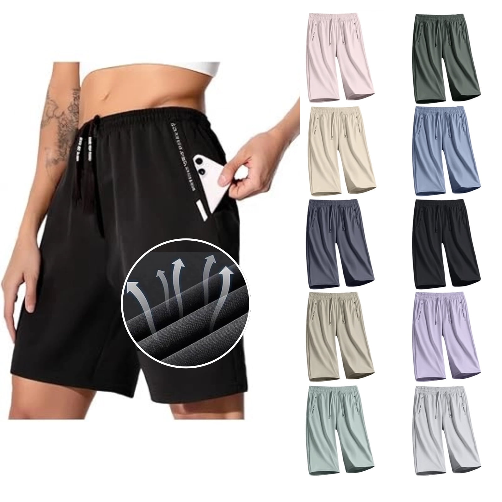 Onavee Iced Active Shorts, Women’s Ultra Stretch Ice Silk Shorts, Quick ...