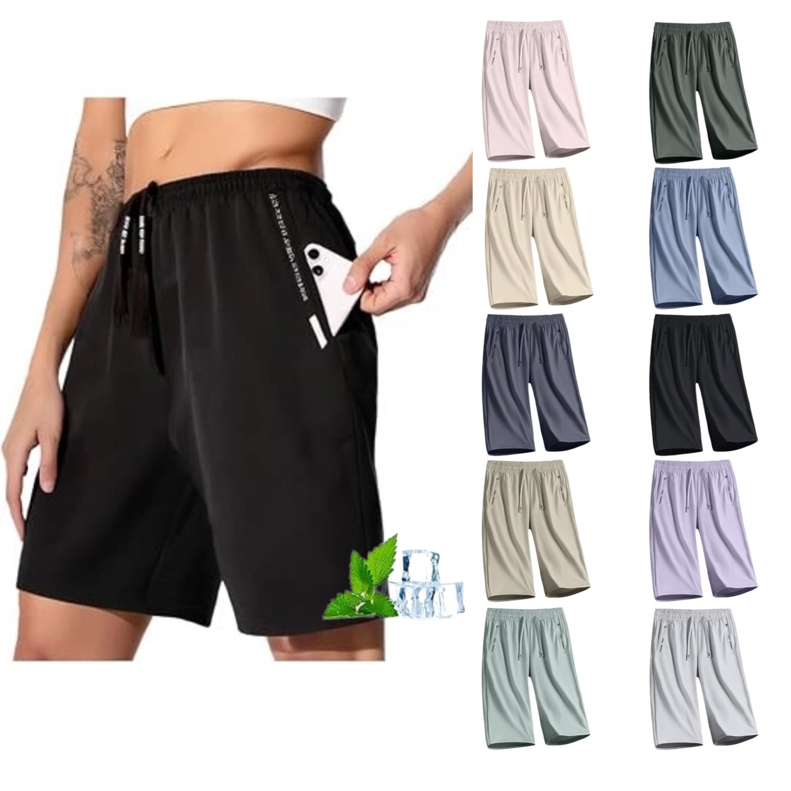 Onavee IcedActive Women's Shorts - Ice Silk Quick Drying Stretch Shorts ...