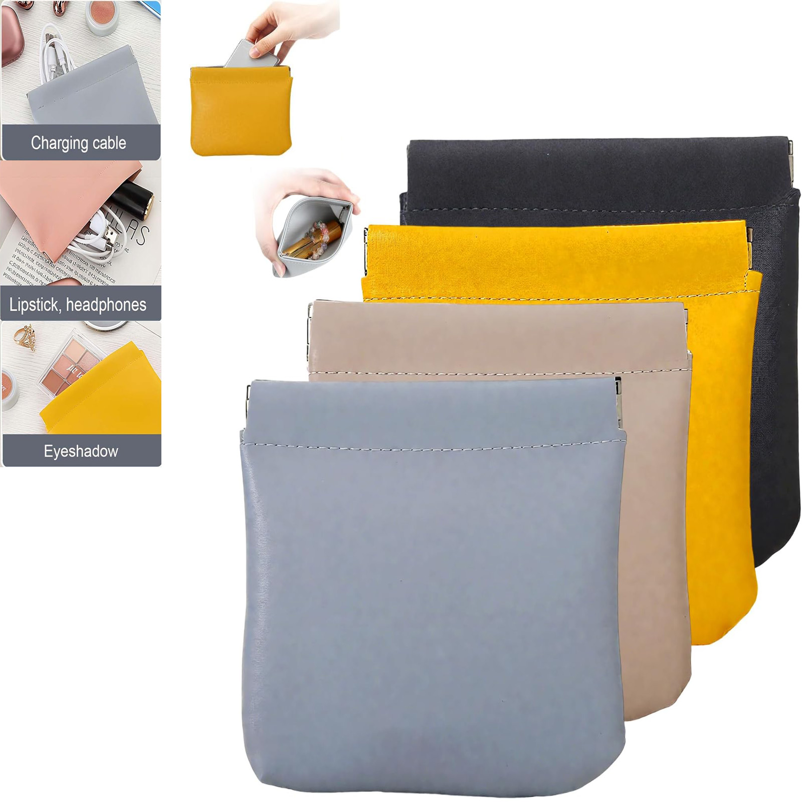 Onavee Organizer Pouch,Snap Closure Self-Closing Mini Cosmetic Bag ...