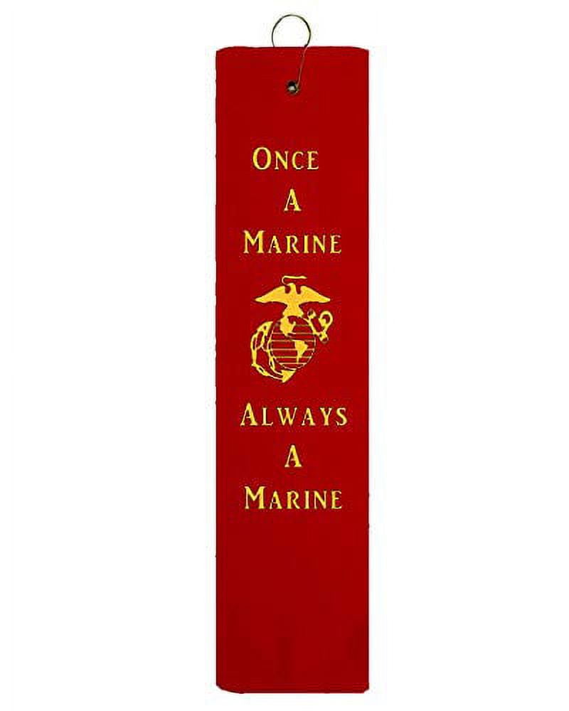 Once A Marine Always A Marine EGA Marine Corps Tri-fold Golf Towel with ...