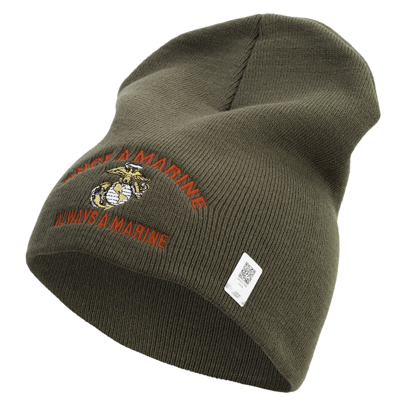 Once A Marine Always a Marine Symbol Embroidered 8 Inch Solid Knit ...
