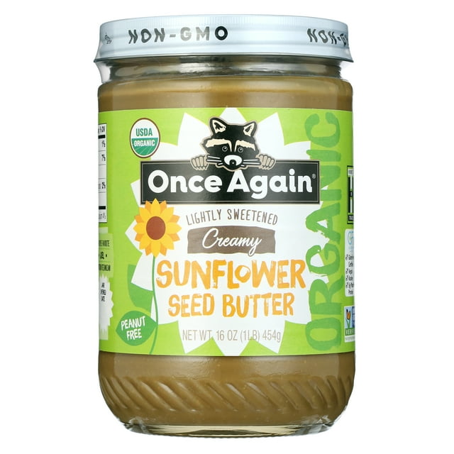 Once Again Organic Creamy Lightly Sweetened Sunflower Seed Butter 16 oz ...