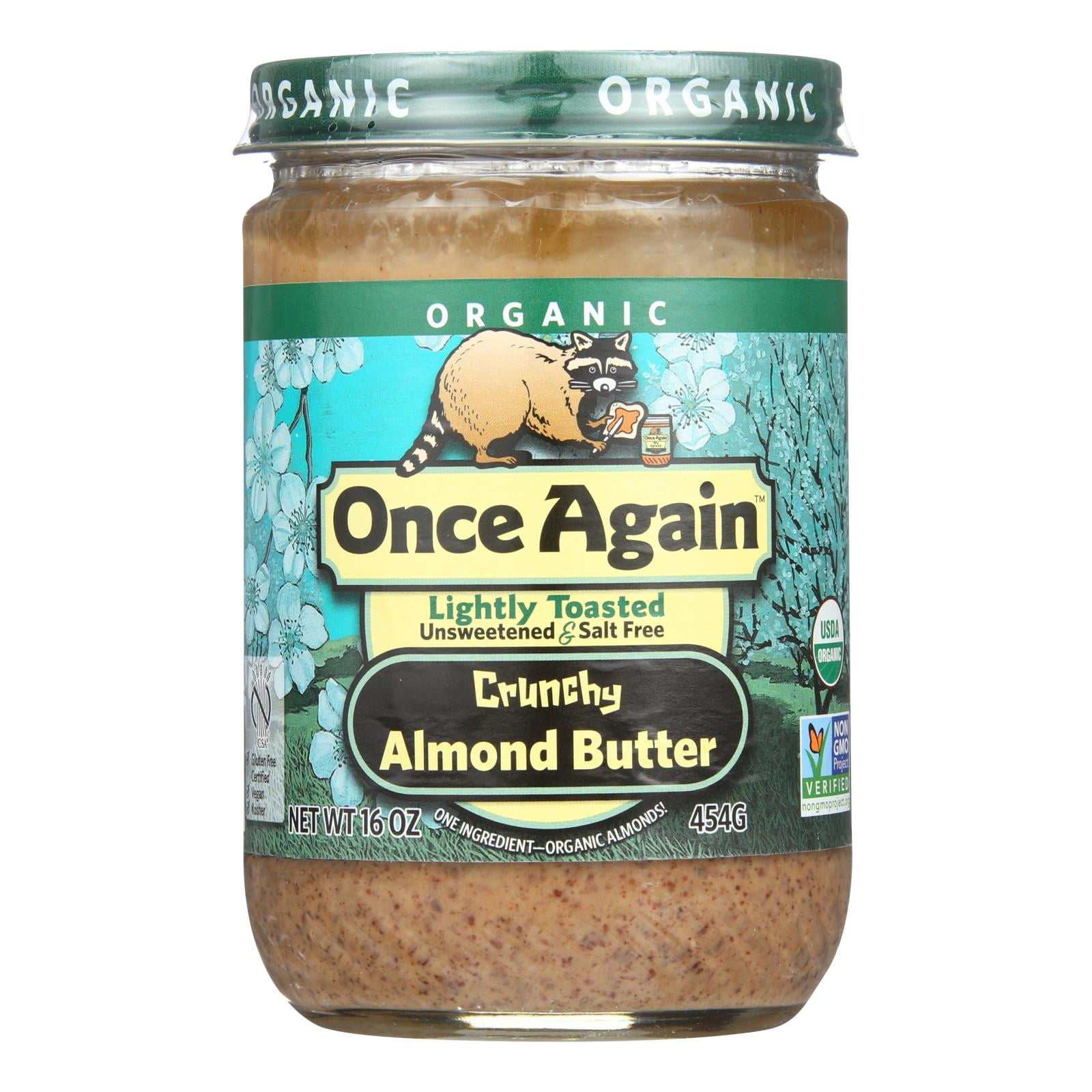 Once Again Nut Butter, Organic Crunchy Almond Butter, 16 oz - Walmart.com