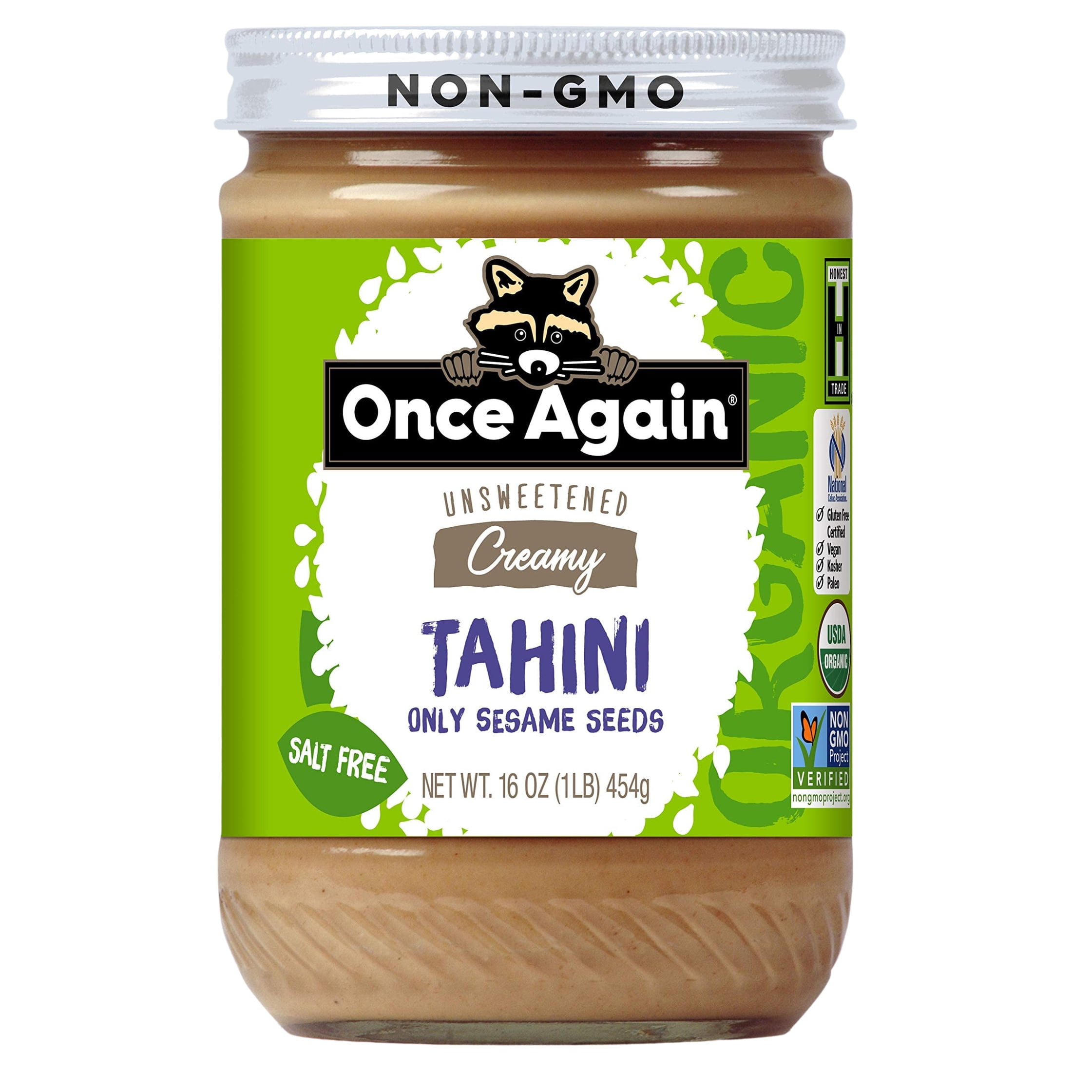 Once Again Organic Sesame Tahini, 16oz - Salt Free, Unsweetened - USDA ...