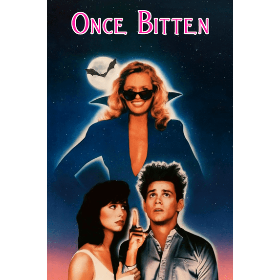 Once Bitten 1985 Movie Poster 24x36 - Jim Carrey, Vampire Comedy, 80s ...