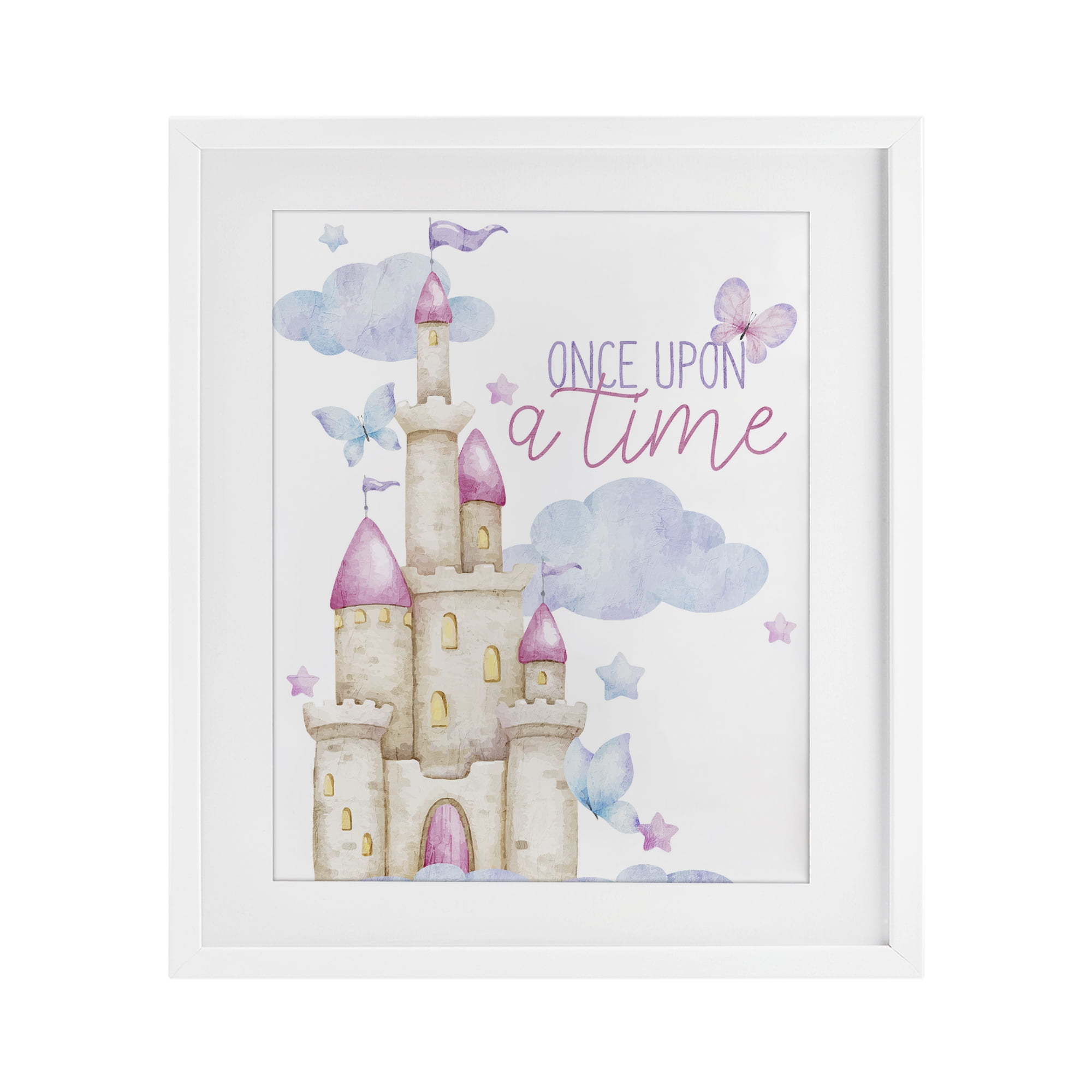 Once Upon A Time Castle White Framed Print Under Glass, design by Kim ...