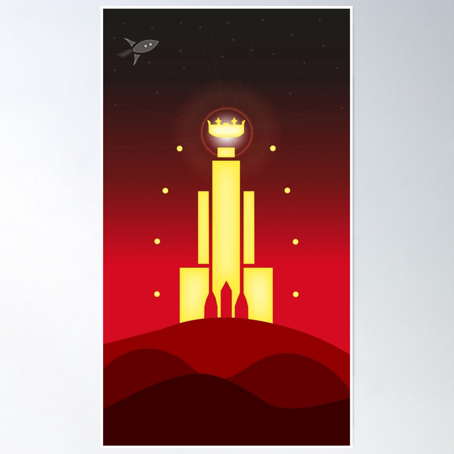 Once Upon A Time... In Space, Illustration Poster Wall Art, Modern Wall ...