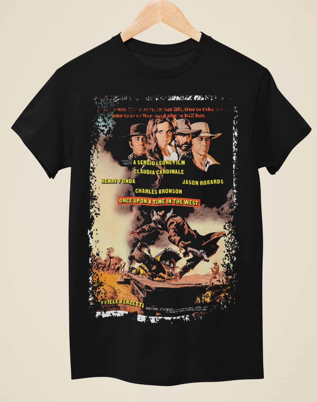 Once Upon A Time in the West - Western Movie Poster inspired Unisex Black TShirt - Walmart.com