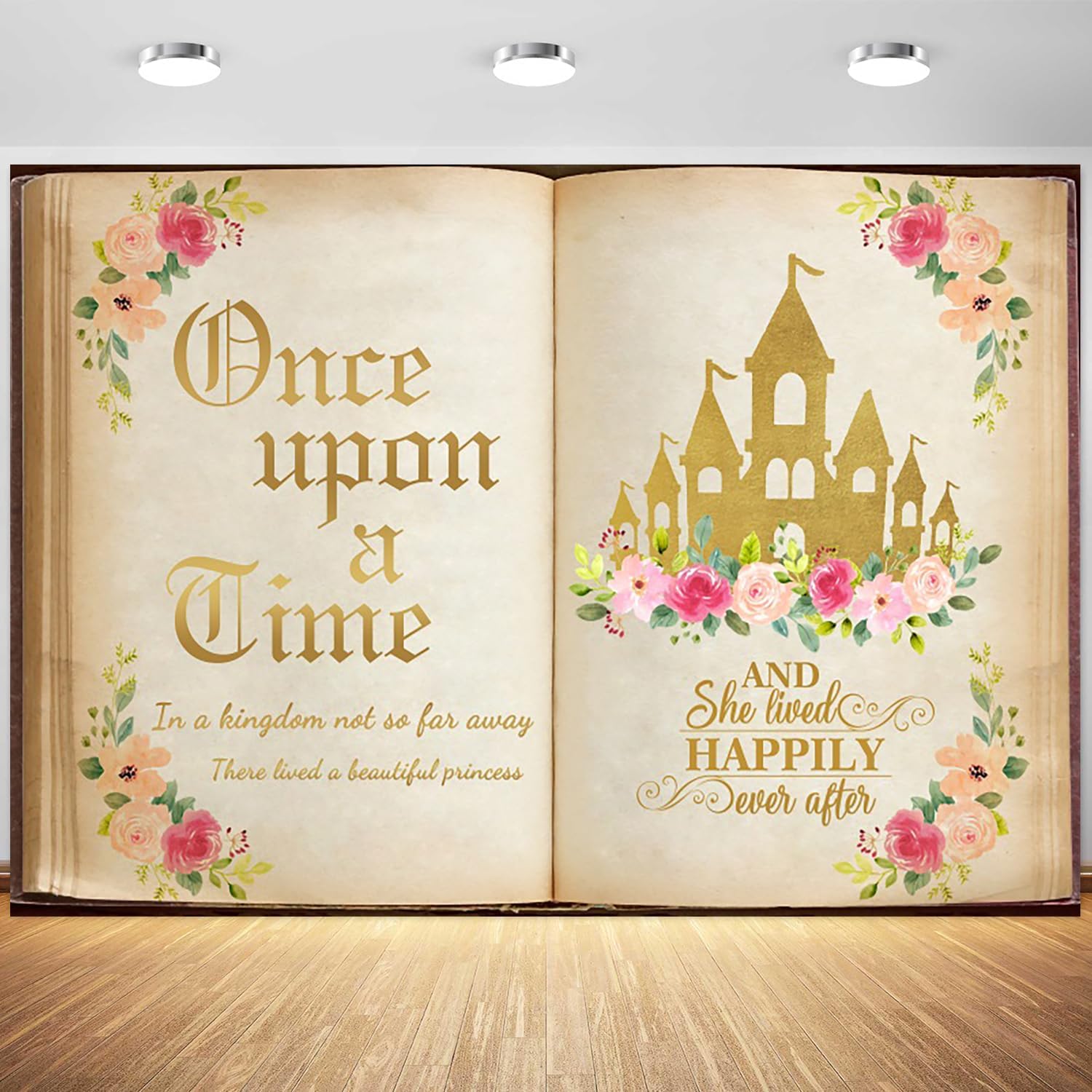 Once Upon a Time Backdrop Flowers Fairy Book Tale Princess Castle ...