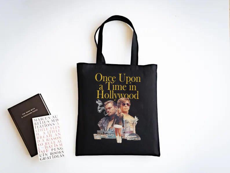 Once Upon Time Hollywood Quentin Tarantino Movie Brad Pitt Leo Tote Bag ...