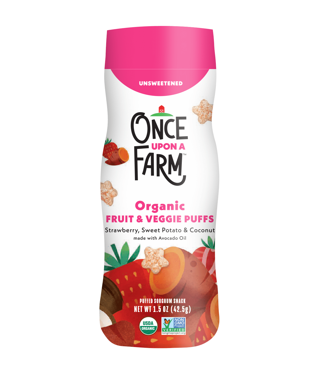 Once Upon a Farm Organic Baby Puffs Strawberry, Sweet Potato & Coconut, 1.5oz - Walmart.com