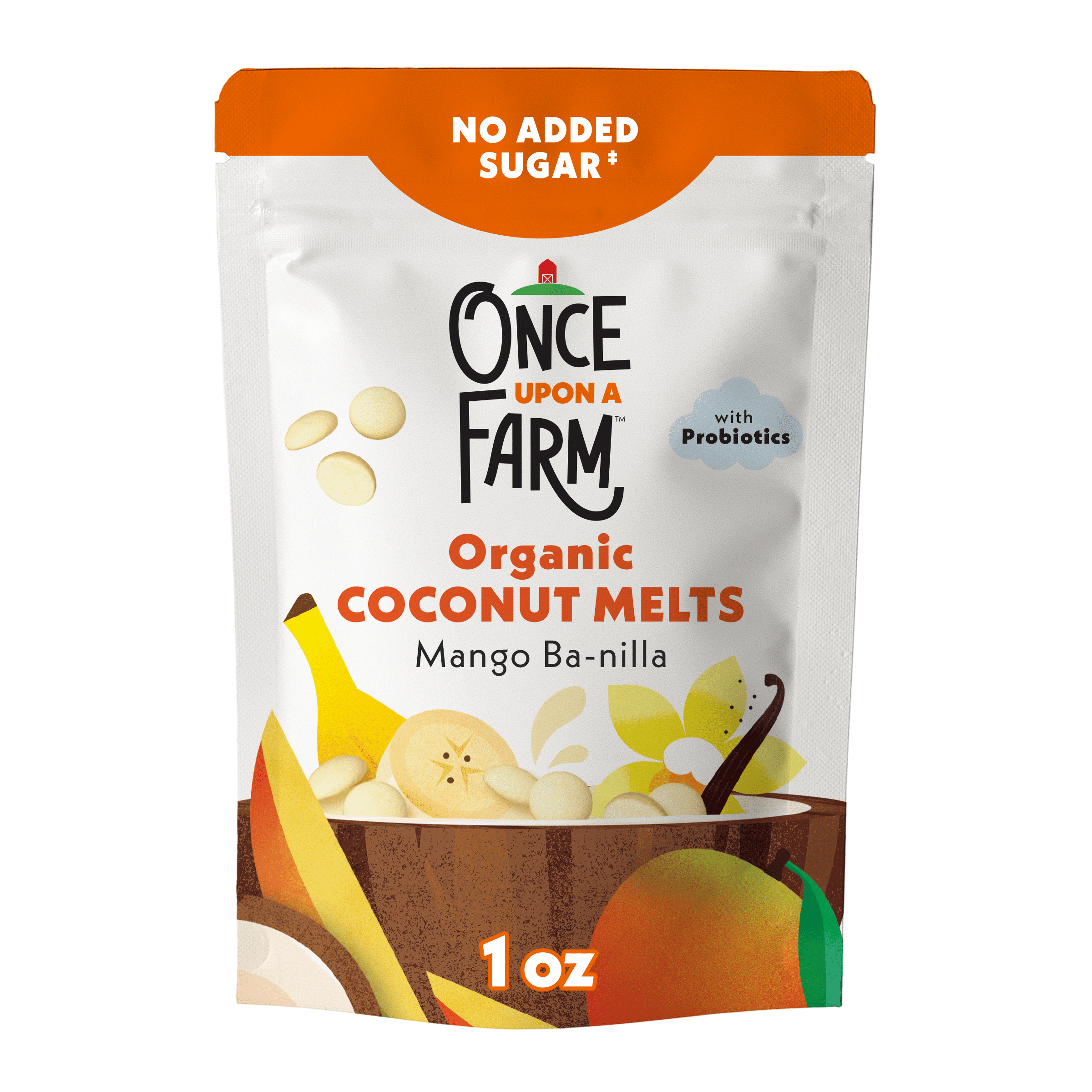Once Upon a Farm Organic Coconut Melts, Mango Ba-nilla, 1oz Bag ...