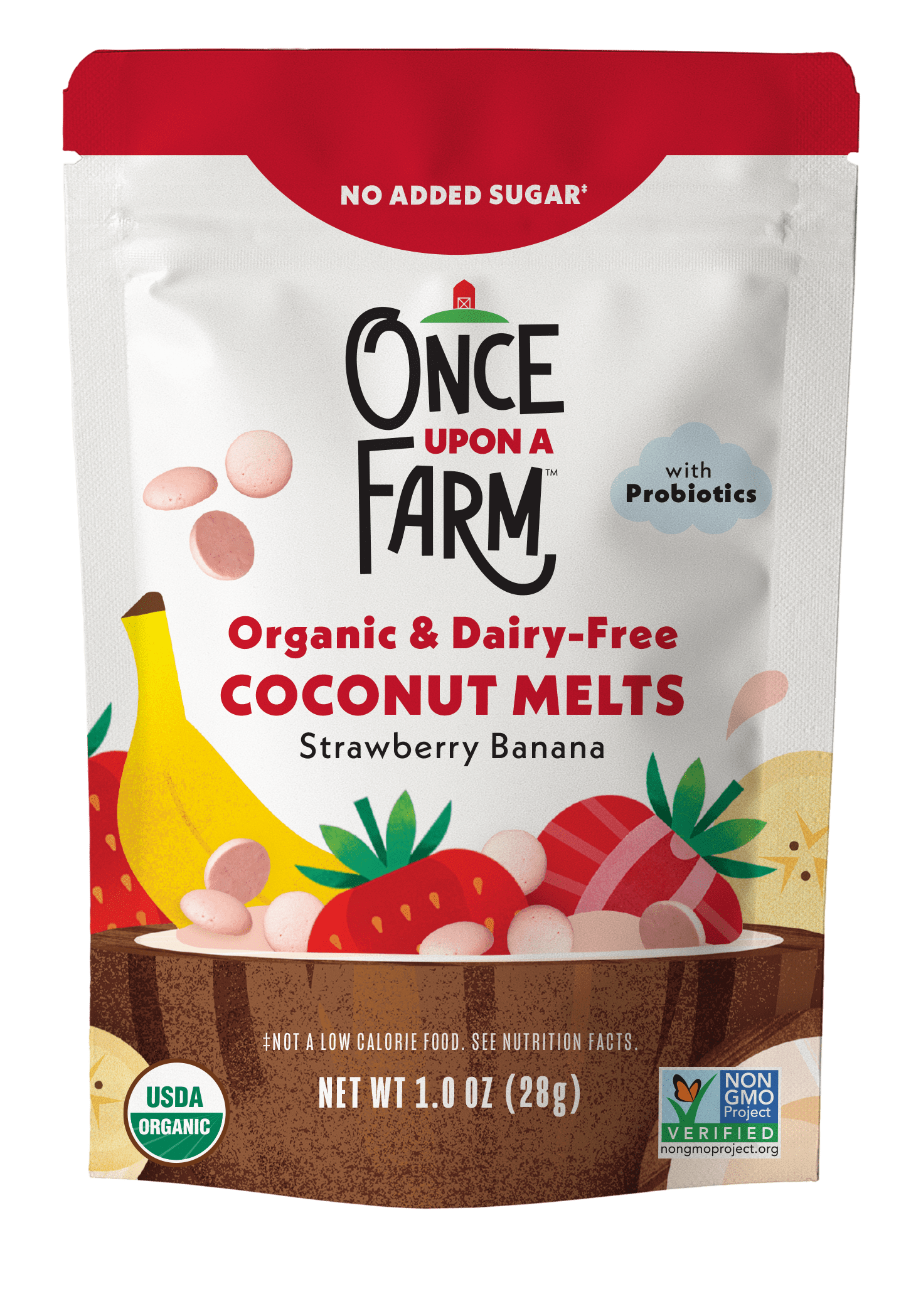 Once Upon a Farm Organic Coconut Melts, Strawberry Banana, 1oz Bag ...