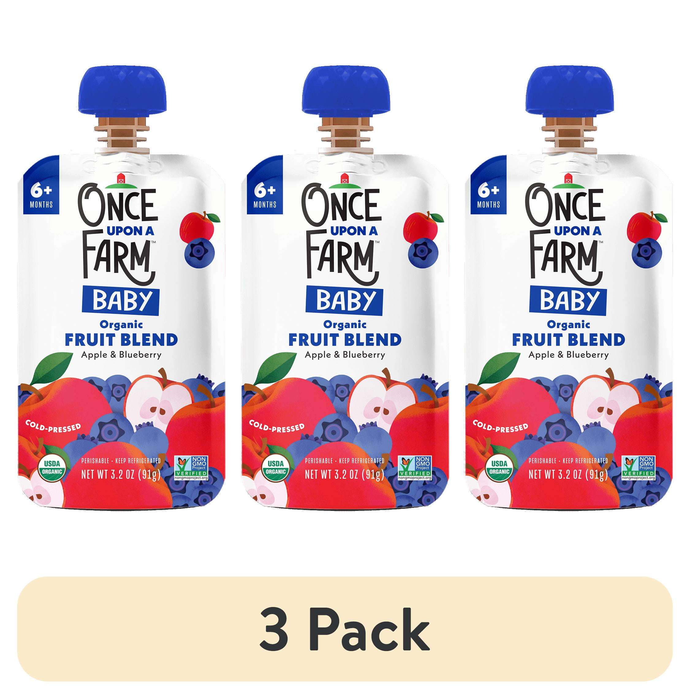 (3 pack) Once Upon a Farm Organic Refrigerated Baby Food Fruit & Veggie ...
