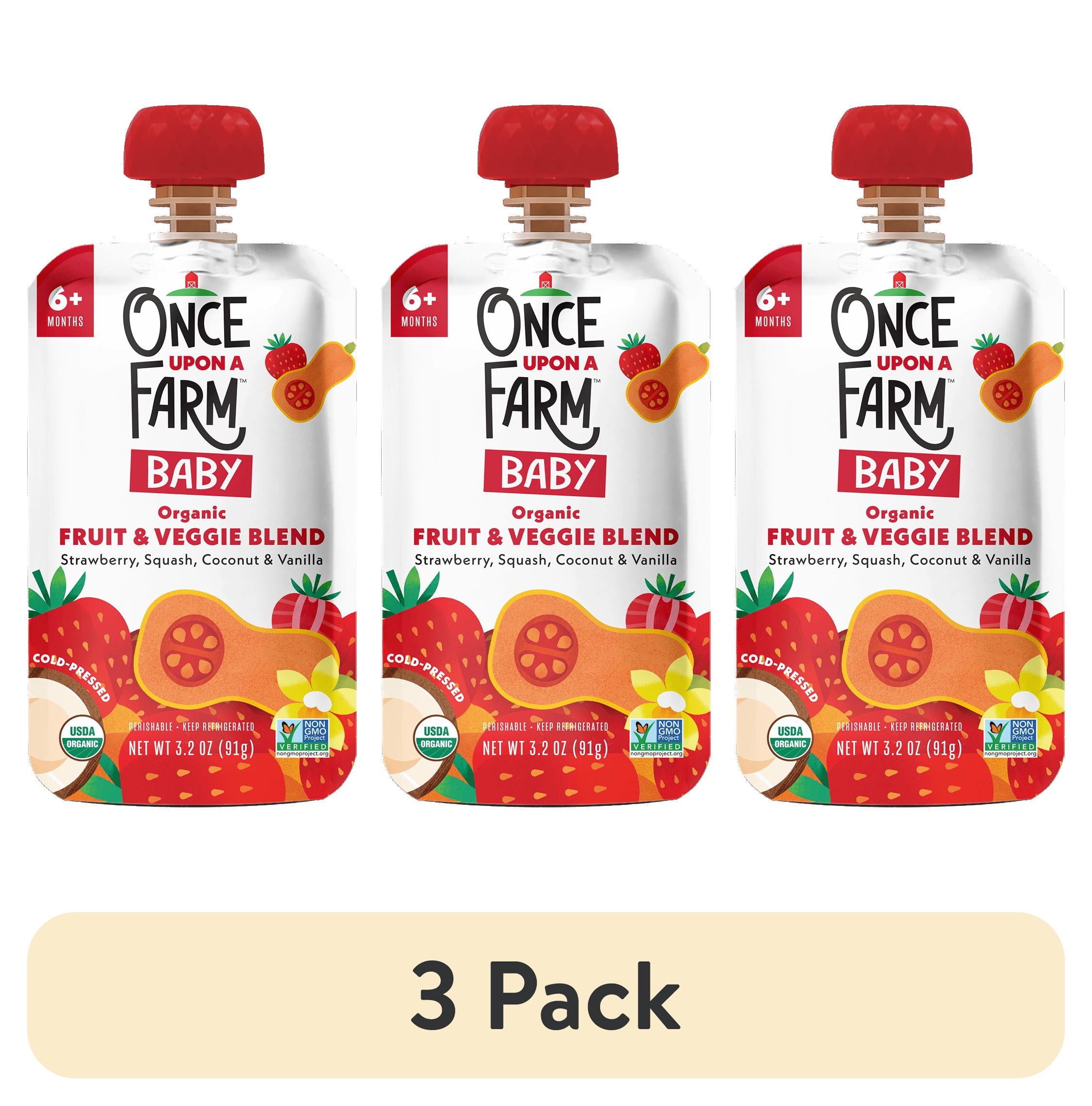 (3 pack) Once Upon a Farm Strawberry, Squash and Coconut Organic Baby ...