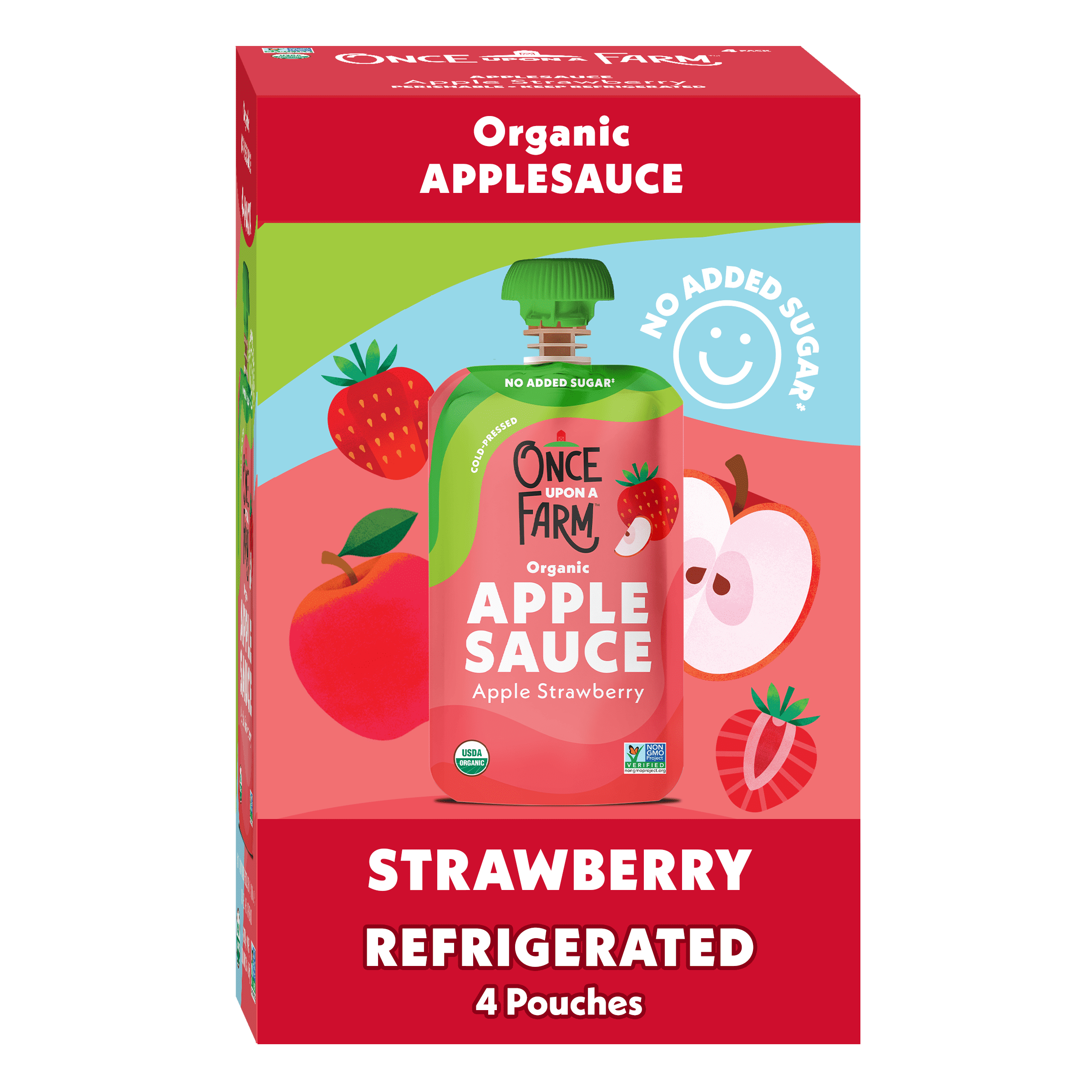 Once Upon a Farm Organic Refrigerated Kid's Snack Applesauce Apple ...