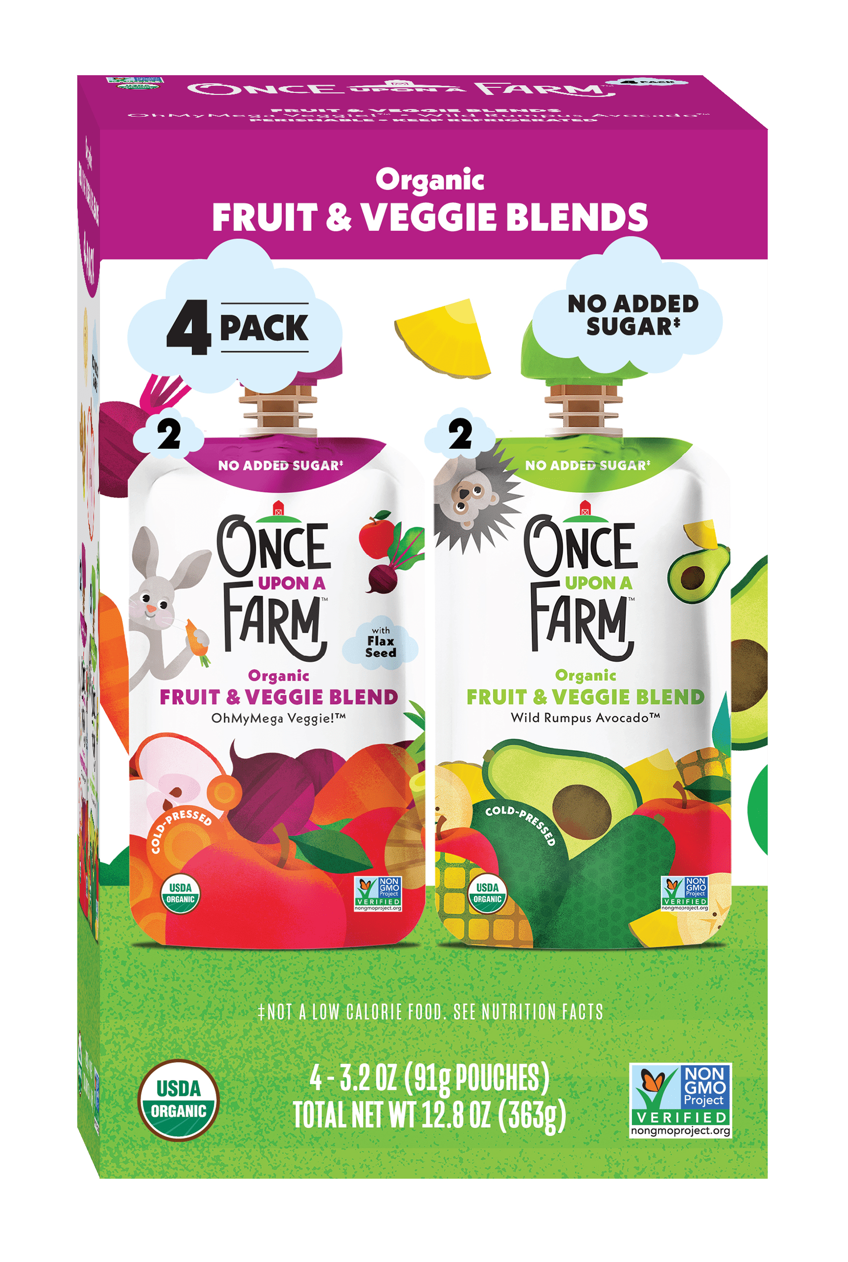 Once Upon a Farm Organic Refrigerated Kids' Snack OhMyMega Veggie ...