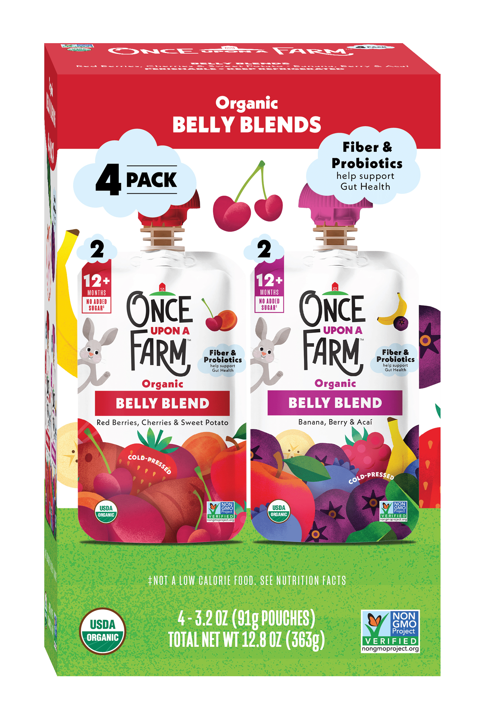 Once Upon a Farm Organic Refrigerated Toddler Food Belly Blends Variety ...